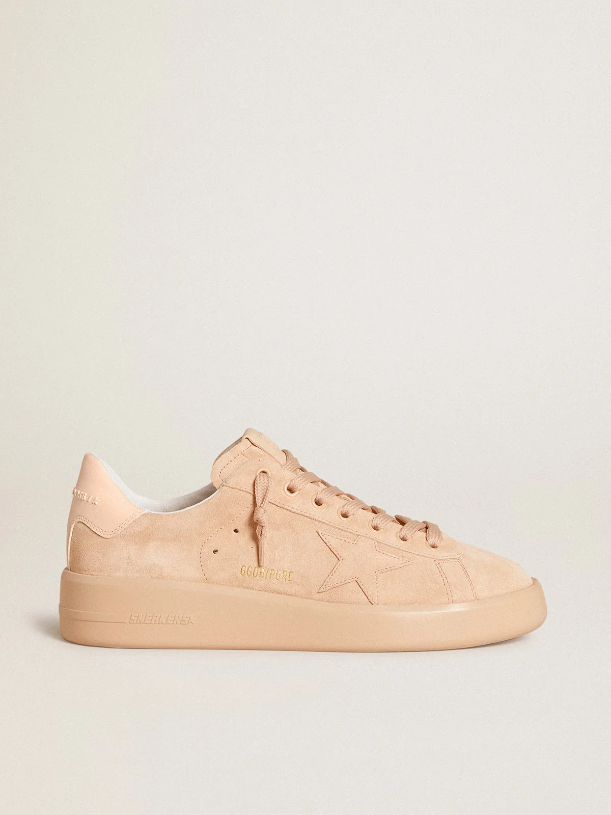 Purestar in suede with suede star and light pink leather heel tab ...