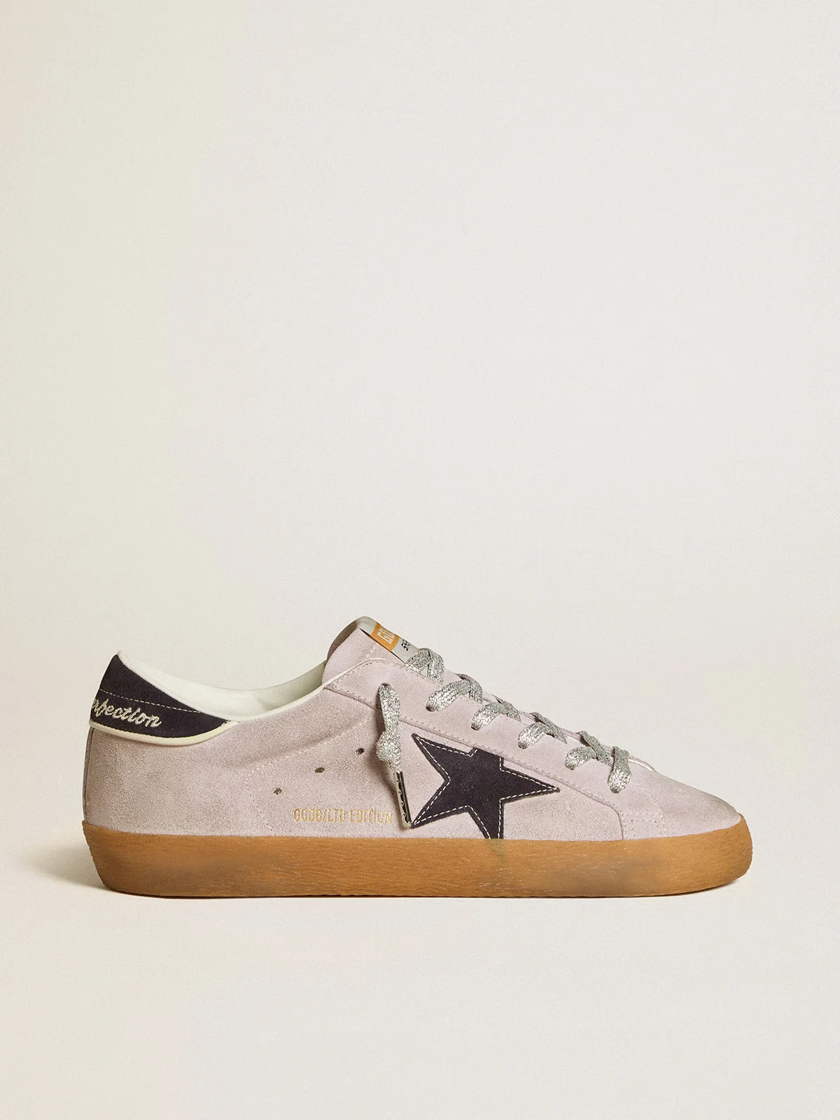 Women’s Super-Star LTD in lilac suede with midnight blue suede star and ...